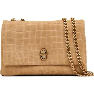 Marc Jacobs The Suede Croc Slim Dual Convertible Shoulder Bag - Sahara
