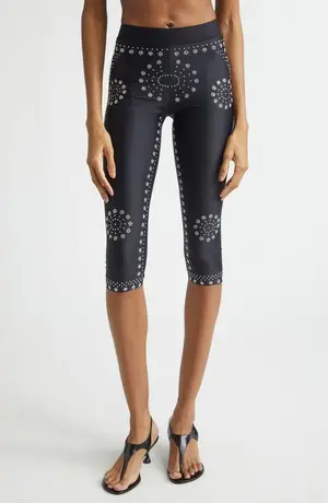 Coperni Mantra Print Cycling Capri Leggings
