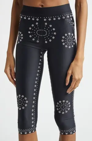 Coperni Mantra Print Cycling Capri Leggings