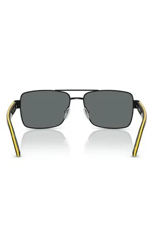 SCUDERIA FERRARI 59mm Polarized Rectangular Sunglasses