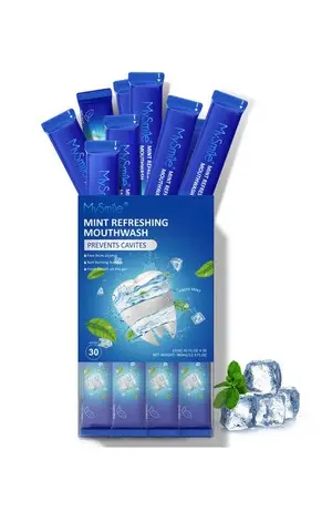 MYSMILE Travel-friendly Alcohol-free Mouthwash In Fresh Mint - Blue