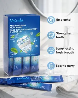 MYSMILE Travel-friendly Alcohol-free Mouthwash In Fresh Mint - Blue