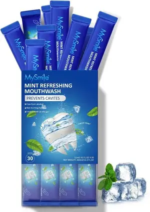 MYSMILE Travel-friendly Alcohol-free Mouthwash In Fresh Mint - Blue