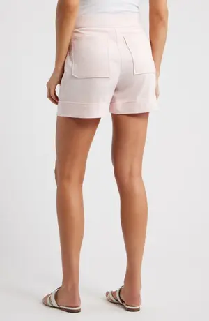 Wit & Wisdom Seamed High-waist A-line Shorts - Ballet Pink