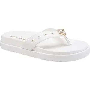 Karl Lagerfeld Paris Hayze Pearl Flip Flop - Bright White