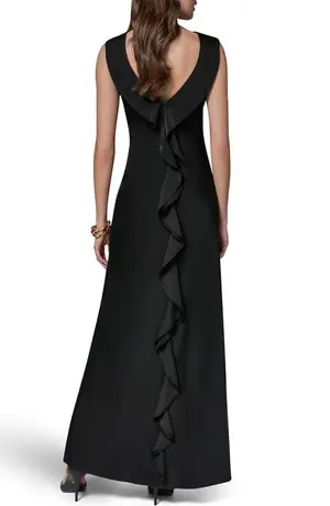 Donna Karan New York Ruffle Satin Gown