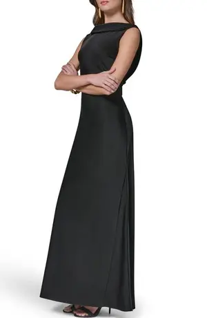 Donna Karan New York Ruffle Satin Gown