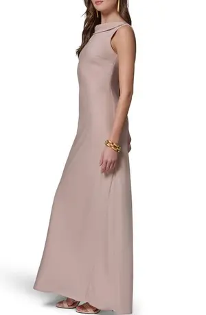 Donna Karan New York Ruffle Satin Gown - Snow Petal
