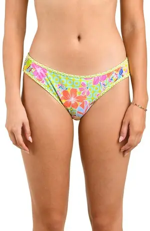 CITRUS Across The Universe Print Hipster Bikini Bottom - Green Multi