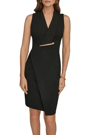 Donna Karan New York Sleeveless Crepe Sheath - Black