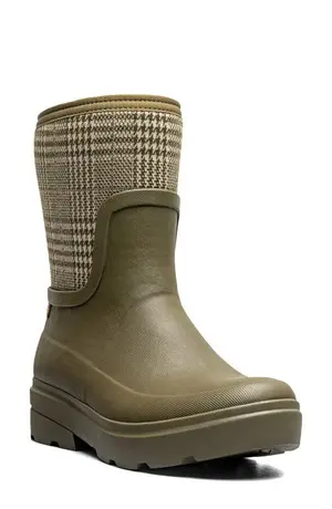 Bogs Hazel Mid Zip Waterproof Rain Boots - Olive Multi