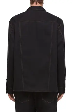 Helmut Lang Wool Gabardine Trucker Shirt Jacket