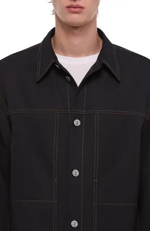 Helmut Lang Wool Gabardine Trucker Shirt Jacket