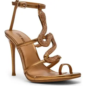 Steve Madden Python Crystal Snake Ankle Strap Sandal