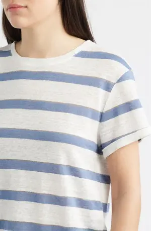 Kobi Halperin Kendall Stripe Linen T-shirt - Blue/ivory