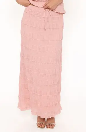 PETAL & PUP Shirred Maxi Skirt - Pink