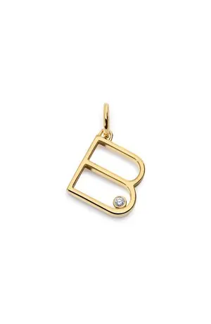 Monica Vinader Lab Grown Diamond Initial Pendant - 18k Gold Vermeil/diamond B
