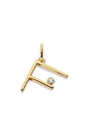 Monica Vinader Lab Grown Diamond Initial Pendant 18k Gold Vermeil/diamond F