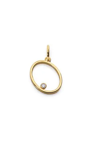 Monica Vinader Lab Grown Diamond Initial Pendant - 18k Gold Vermeil/diamond O