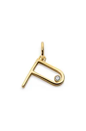 Monica Vinader Lab Grown Diamond Initial Pendant 18k Gold Vermeil/diamond P
