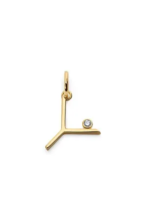 Monica Vinader Lab Grown Diamond Initial Pendant - 18k Gold Vermeil/diamond Y