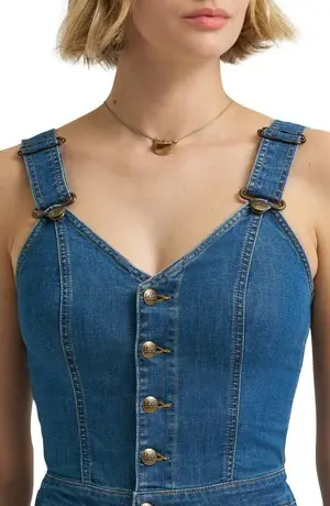LEEM Cutout Denim Jumpsuit