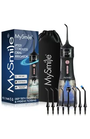 MYSMILE Lp221 Cordless Professional Water Flosser With Uvc Sterilizable - Black