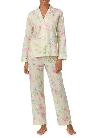 Ralph Lauren Floral Cotton Blend Pajamas - Yellow Flower