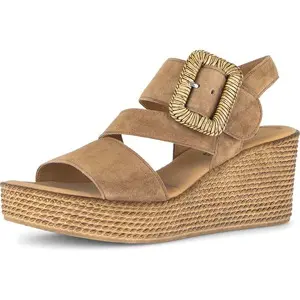 Gabor 84.771 Platform Wedge Sandal - Peanut