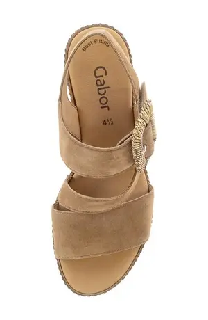 Gabor 84.771 Platform Wedge Sandal - Peanut