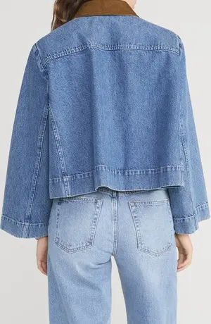 FRAME The Crop Denim Swing Jacket