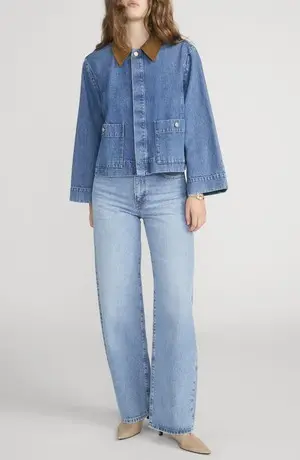 FRAME The Crop Denim Swing Jacket