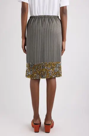 Dries Van Noten Pinstripe Sequin Skirt
