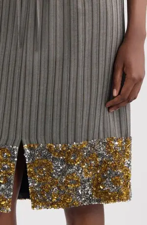 Dries Van Noten Pinstripe Sequin Skirt
