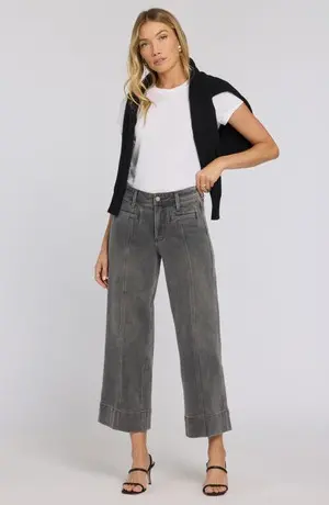 NYDJ Teresa Seamed Ankle Wide Leg Jeans - Dusty Ash