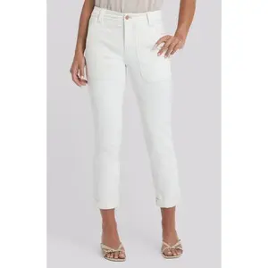NYDJ Margot Utility Girlfriend Jeans - Vintage White