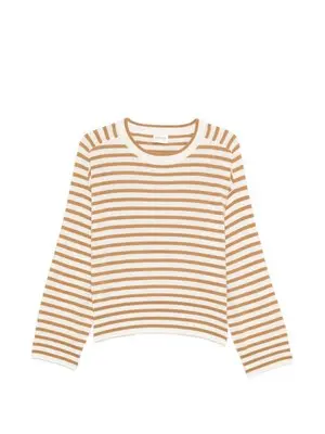 Closed Striped Cashmere Pullover - Brown