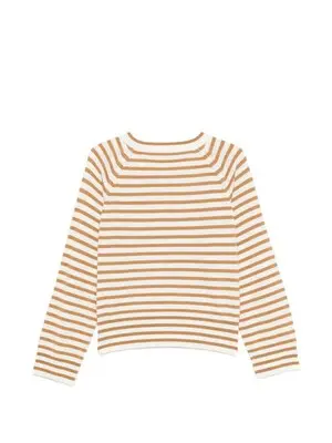 Closed Striped Cashmere Pullover - Brown