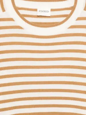 Closed Striped Cashmere Pullover - Brown
