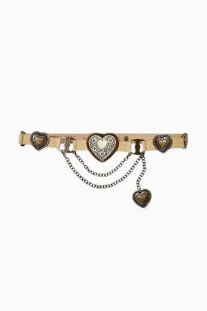 LoveShackFancy Streets Ahead Mia Heart Belt - Ivory