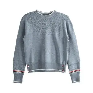 Thom Browne Pointelle Fair Isle Crew Neck Pullover