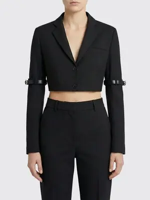 Coperni Cropped Blazer With Buckle Detail - Black