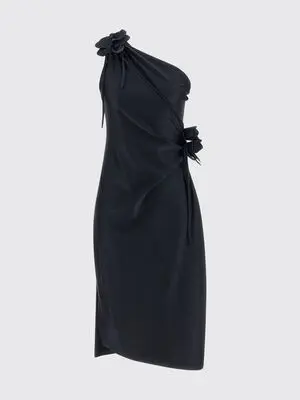 Coperni One-shoulder Midi Dress With Floral Applique