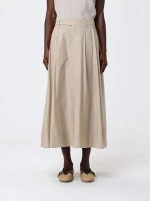 Brunello Cucinelli Pleated Midi Skirt - Beige