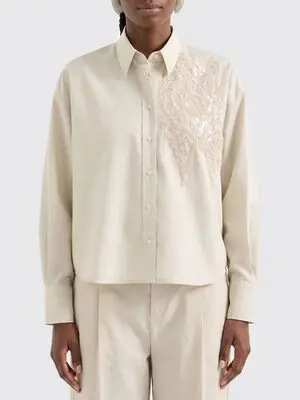 Brunello Cucinelli Cotton Blend Shirt With Sequins - Beige