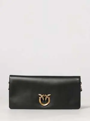 Pinko Pinko Click Soft Horizontal Classic Leather Clutch Black