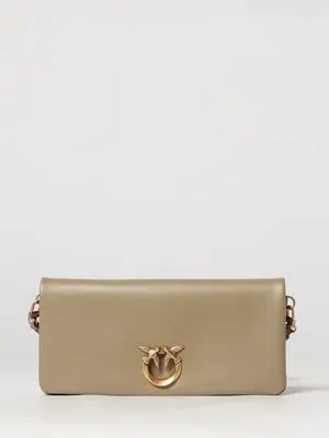 Pinko Pinko Click Soft Horizontal Classic Leather Clutch Grey