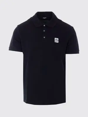 Balmain Logo Polo Shirt - Black