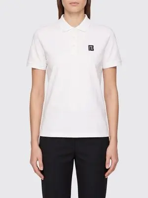 Balmain Logo Polo Shirt - White