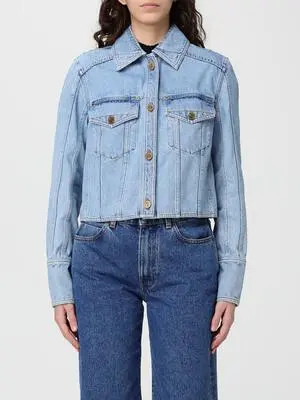 Balmain Cropped Denim Jacket - Blue